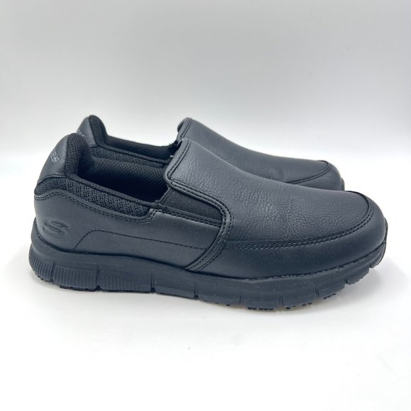 Skechers | Shoes | 6w 6 Wide Skechers Womens Work Relaxed Fit Nampa Annod Sr Black Slip On Shoes ...